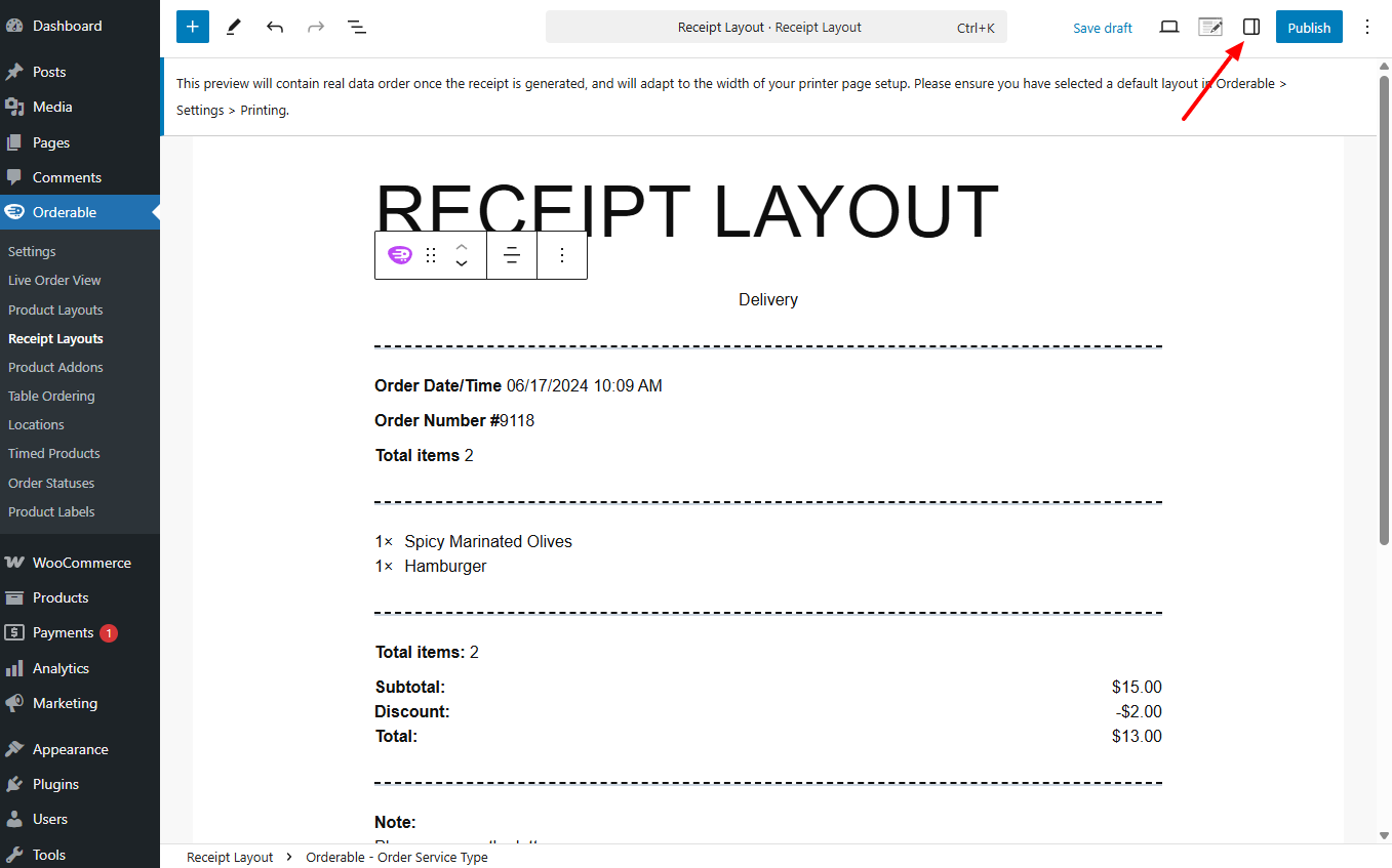 How to Create and Edit Ticket/Receipt Layouts - Orderable