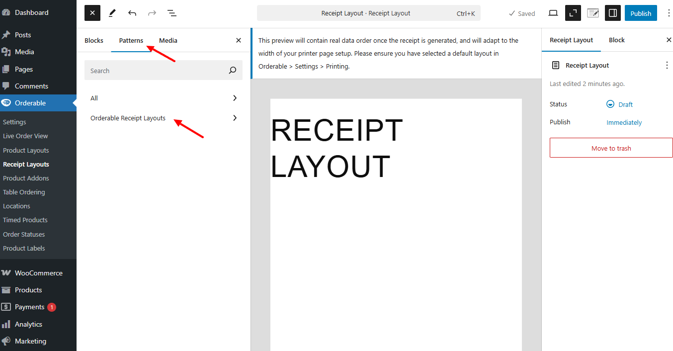 How to Create and Edit Ticket/Receipt Layouts - Orderable